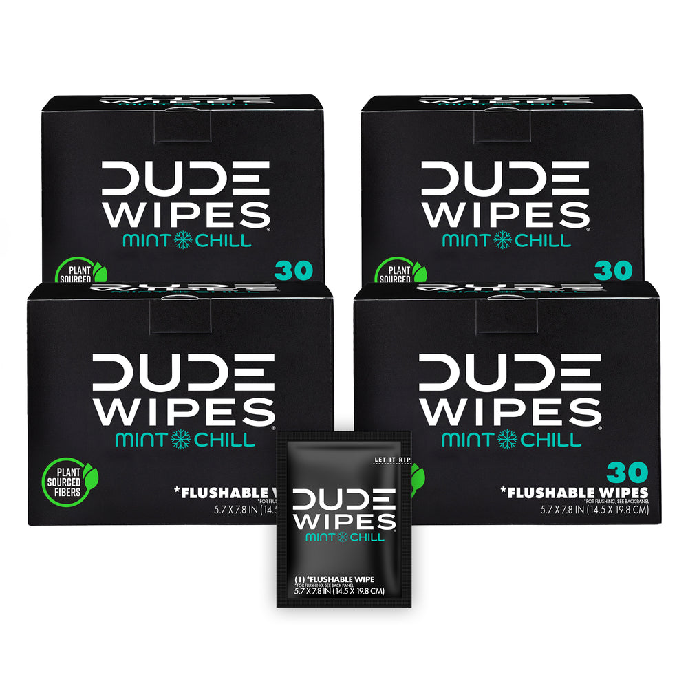 DUDE Wipes On-the-Go Flushable Wipes | Individually Wrapped for Travel